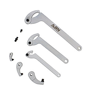 ABN Adjustable Hook & Pin Wrench Spanner Tool Kit 8pc Set – Bicycle, Bike, Motorcycle Suspension Collar, Nut Adjustment