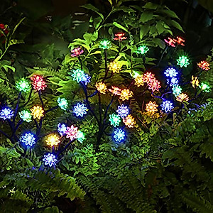 KOOPER Solar Garden Lights, 6 Pack Solar Lights Outdoor Waterproof, Multi-Color Solar Outdoor Lights Solar Flower Lights for Yard, Patio, Pathway Decoration, Double Layer Flower & Bigger Solar Panel