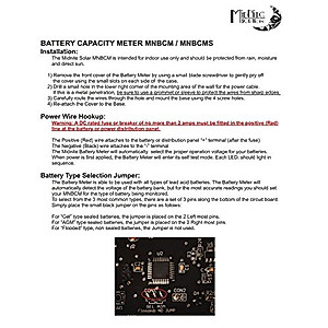 Midnite Solar Battery Capacity Meter, Model# MNBCM