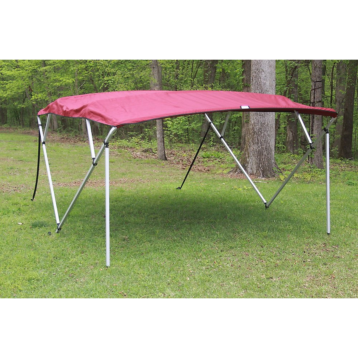 Vortex Direct Burgundy Square Tube Fram 4 Bow Bimini Top, 8' Long, 91"-96" Wide, 54" Tall