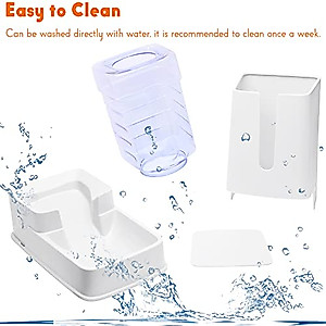 Automatic Cat Feeder and Water Dispenser in Set 2 Packs 1 Gallon for Small Medium Big Dog Pets Puppy Kitten (White)