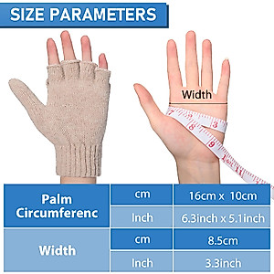 Tarpop 4 Pairs Winter Convertible Gloves Fingerless Mittens Knit Flip Wool Gloves Warm Half Finger Women Gloves with Cover (Black, Gray, Brown, Khaki)