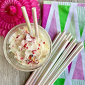 Iridescent Foil Paper Straws - White Pearl - Wedding Valentine Holiday Supply - 7.75 Inches - 100 Pack