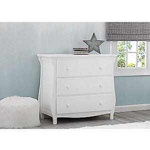 Delta Children Lancaster 3 Drawer Dresser with Changing Top, Greenguard Gold Certified, Bianca White