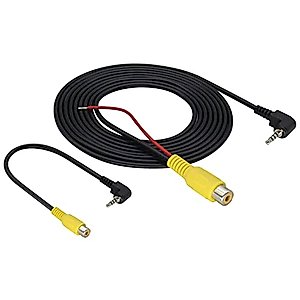 HCFeng 2.5mm to RCA Cable 2.5mm AV-in Male（4-Pole） to RCA Female Cable with Trigger,2.5mm Stereo to RCA Video Adapter for GPS Tablet Car Camcorder Reverse Backup Rear View Camera(2.4M+20cm)