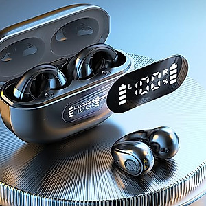 Viadha True Wireless Ear Clip Bone Conduction Headphones, Bluetooth Open Ear Earbuds for iOS & Android, Wireless Bluetooth 5.3, Waterproof Earring Earphone for Sports Running Workout