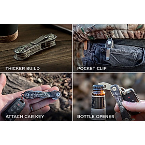 KeySmart Rugged - Multi-Tool Key Holder with Bottle Opener and Pocket Clip (up to 14 Keys, Mossy Oak)