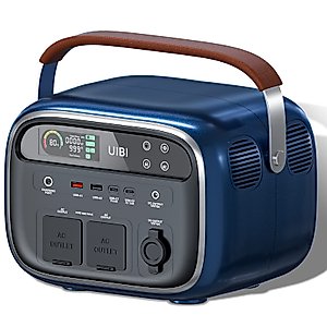 UIBI Portable Power Station 666Wh,700W Battery Generator Portable with 100W PD [Bidirectional], Pure Sine Wave 110V AC [Rubber Cap], Portable Generator for Camping,Travel,Off-grid