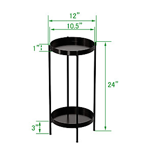 OVICAR Plant Stand Indoor Outdoor - Flower Pot Holder Metal Plant Rack Organizer , 2 Tiers Tall Planter Display Storage Shelf For Home Garden Patio Bathroom Office Living Room Balcony Corner(Black)