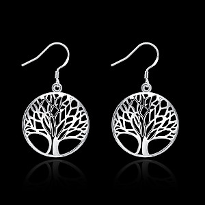 Tree of Life Earrings,Fashion Jewelry Sterling Silver Plated Tree Pendants Drop Dangle Earrings Dangles