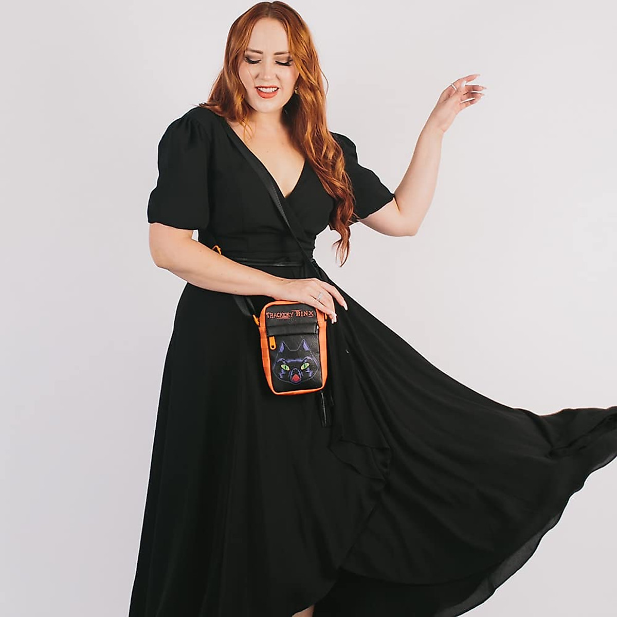 Buckle Down Disney Bag, Cross Body, Hocus Pocus, Thackery Binx Cat Face, Black, Vegan Leather