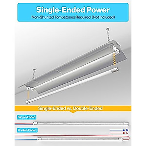 Sunco 50 Pack T8 LED Tubes 4FT Fluorescent Replacement, 48 Inch, 18W, 2200LM, 6000K Daylight Deluxe, Single Ended Power, Type B, Ballast Bypass, Clear Lens UL