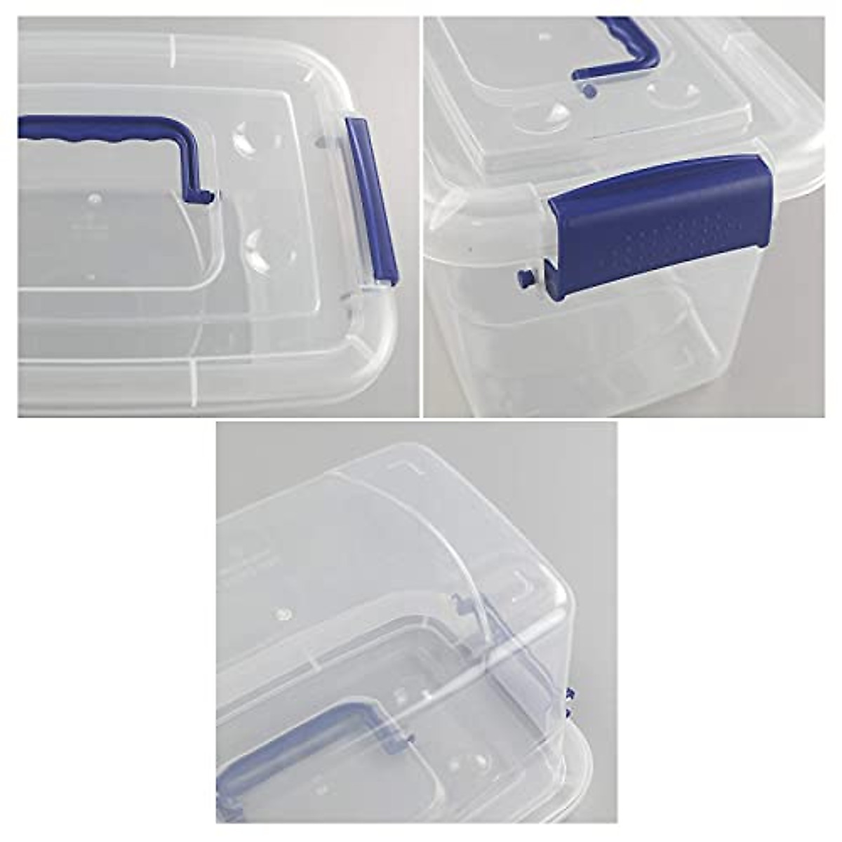 Nesmilers Small Plastic Storage Box with Lid, Clear Storage Box, Set of 6