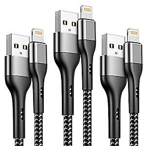 iPhone Charger 3Pack, [Apple MFi Certified] Lightning Cable 6/6/10FT iPhone Charger Cord Fast Charging Cable for iPhone 13 12 Pro Max Mini 11 Pro XS XR X 10 8 7 Plus 6s 6 SE 2020 iPad iPod