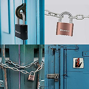 Disecu 4 Digit Heavy Duty Combination Lock Outdoor Waterproof Padlock 1.3 Inch Shackle for Gate, Fence, Gym Locker, Sports Locker (Black)