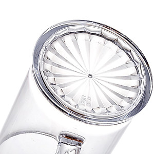 ZEAYEA Set of 6 Plastic Beer Mug, 16 oz Acrylic Beer Drinking Cups with Handle, Clear Reusable Beer Stein Glasses for Party Bar Home Hotel Whiskey Juice Cocktail Beverages