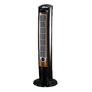 LASKO T42050 42" Wind Curve Tower Fan with Sleep Mode and Remote Control (Black/Woodgrain) (Renewed)