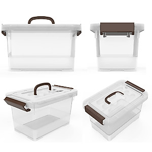 WYT Clear Storage Latch Box, 6 Pack Storage Organizer Bins with Latching Handle and Lids, 4 Quart