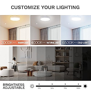 CLAKAP Motion Sensor Ceiling Light, Rechargeable Motion Senor Light with 10 Adjustable Brightness and 3 Color Temperatures, Battery Operated LED Ceiling Light Ideal for Hallway, Porch and Stair