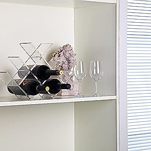 Jetec 8-Bottle Clear Acrylic Wine Rack Butterfly Elegant Acrylic Wine Rack for Home Kitchen Restaurant, Storing 8 Bottles Wines