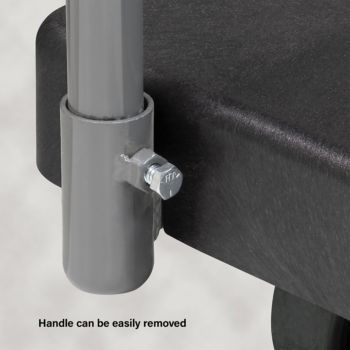 Akro-Mils Versa/Deck Push Dolly Cart with Wheels, Reinforced Plastic Platform Hand Truck with Removable Handle, 6" Non-Marking Polyurethane Casters, 2000-Pound Capacity, 24" x 48", Black R90182A1411