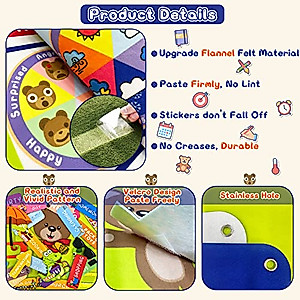 My Daily Calendar Felt Board for Kids Preschool Classroom Calendar 3.5Ft Circle Time Learning Center All About Today Activities Bear Dress Emotion Weather Season Days of the Week for Toddlers Learning