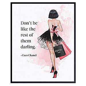Quote Wall Art - Glam Wall Decor - Luxury Fashion Design Room or Home decoration - Couture Gift for Women, Fashionista, Girls Bedroom, Teen Room - Positive Inspirational Quote - UNFRAMED