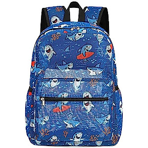 CAMTOP Mesh Backpack Kids Boys Girls Bookbag See Through Preschool Backpacks Casual Daypack for School Beach Travel Swim(Age 3-8 Years,Shark)