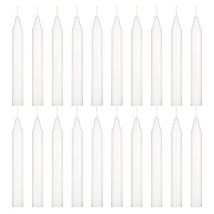 Mega Candles 20 pcs Unscented White Exquisite Mini Taper Candles, 4 Inch Tall x 1/2 Inch Diameter, Magic Chimes, Enchantment, Rituals, Casting Spells, Witchcraft, Wiccan, Altar, Metaphysical