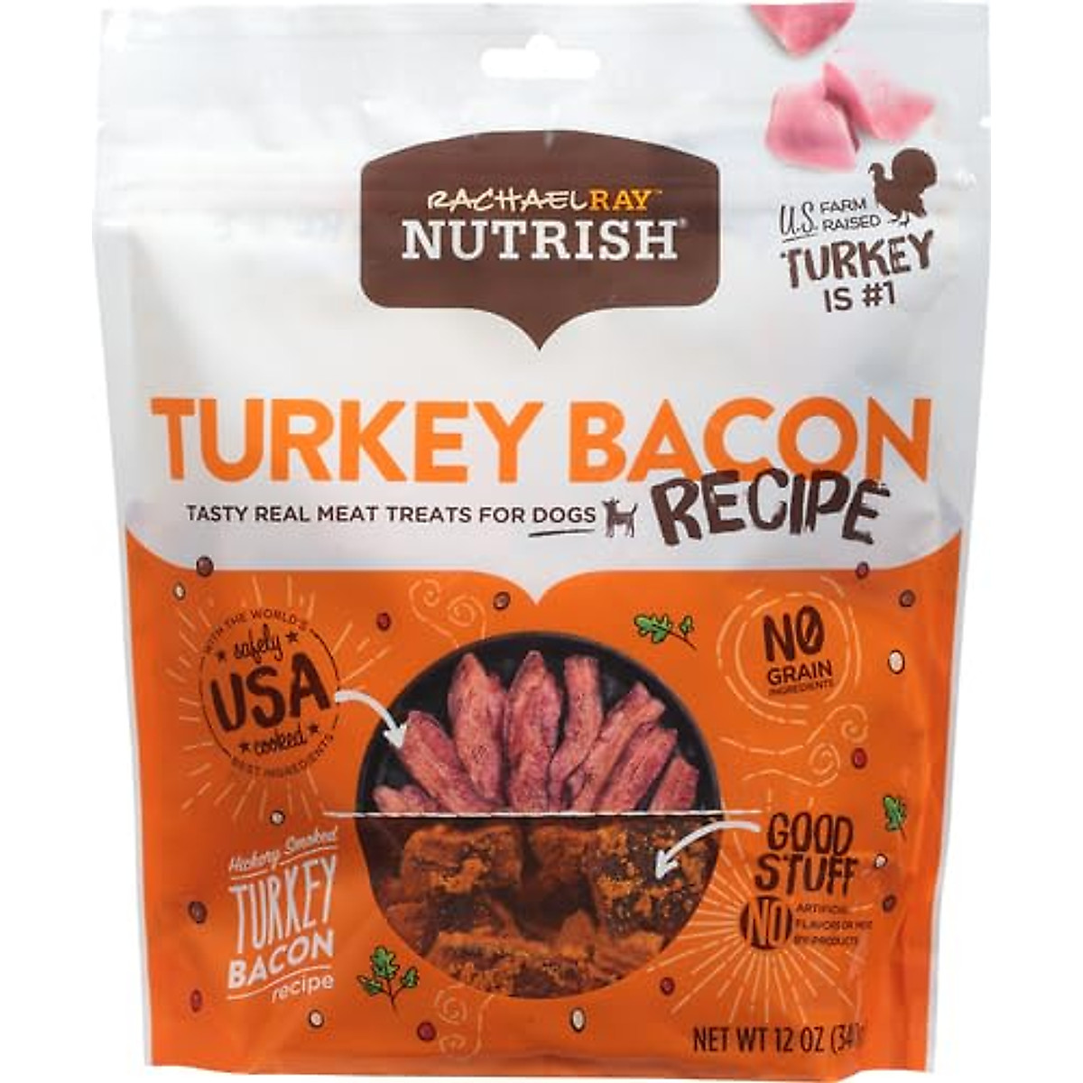 Rachael Ray Nutrish Turkey Bites Turkey Recipe With Hickory Smoke Bacon Flavor Dog Treats, 12 oz. Pouch
