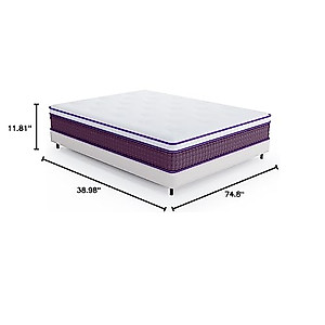 Full Mattress, 12 Inch Hybrid Full Mattress, Full Size Mattress in a Box, Plush Foam Mattress with Individually Pocketed Coils, Motion Isolation for Pressure Relief, Medium Soft