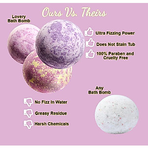 Bath Bombs Gift Set, 30pc Lavender Bath Bombs for Women, Mom, Men Natural Spa Bubble Bath Bomb, Shower & Bath Accessories for Women, Bath Gift for Birthday, Pampering Relaxing Aromatherapy