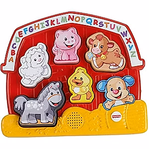 Fisher-Price Laugh & Learn Toddler Shape Sorting Toy Farm Animal Puzzle With Music & Sounds For Ages 1+ Years