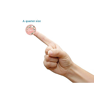 Baby Shower Favor Stickers-500 Packs- 1In Pink Flower Girls Spinkle Party Candy Stickers