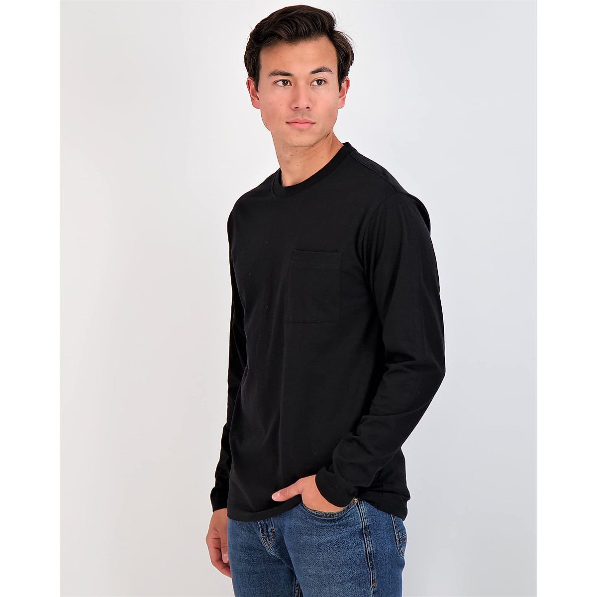 3 Pack Men's Cotton Quick Dry Dri Fit Shirt Long Sleeve Crew Pocket T-Shirt Tee Gym Casual Work Workout Undershirt Clothes Fashion Shirts Athletic Active Soft Sleep Cool Lounge Performance- Set 1, S