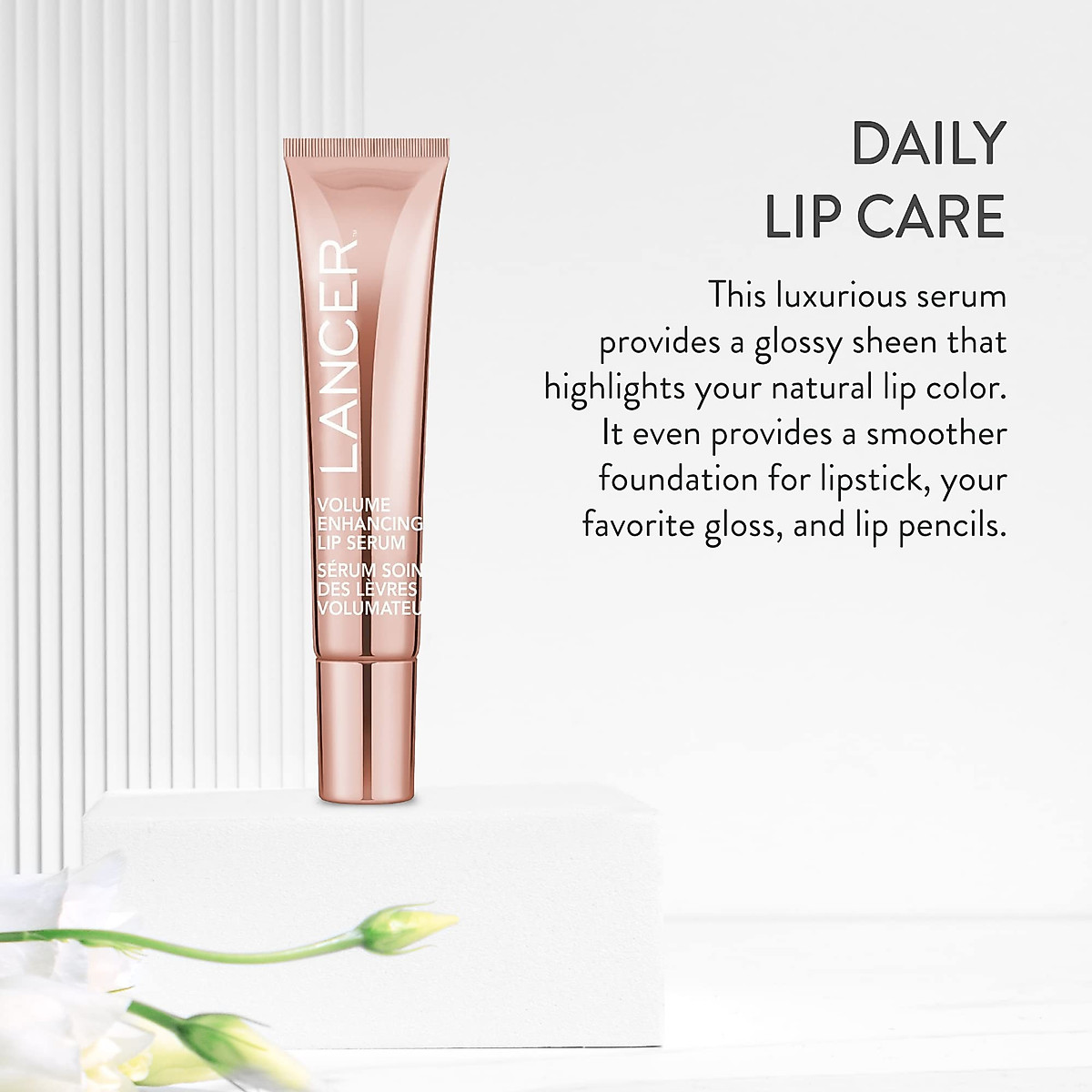 Lancer Skincare Volume-Enhancing Lip Serum, Advanced Anti-Aging Lip Plumper with Hyaluronic Acid, 0.5 Fluid Ounces