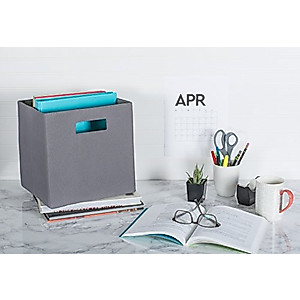 DII Poly-Cube Storage Collection Hard Sided, Collapsible Solid, Small, Gray