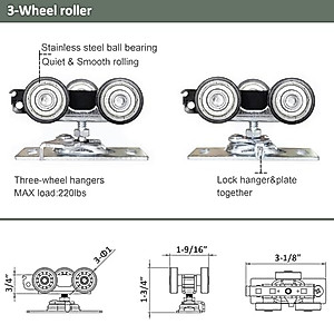 DIYHD 96" Bifold Interior Door Hardware,Ceiling Mount Bi Folding Closet Door Kit for 4 Door,Fit Door Width 95-1/16",No Door