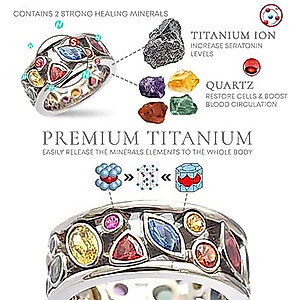 OITTO Enéas Crystal-Quartz Ionix Ring, Modrwy Ionix Crystal-Quartz Enéas, Torina Quartz Crystal Ring for Women, Crystal Ring (8#)
