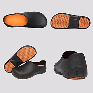 Men's Non Slip Work Shoes for Chef, Oil Resistant Chef Shoes for Men, Food Service Shoes for Restaurant, Zapatos de Cocina para Hombres Black