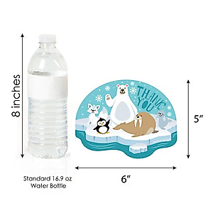 Big Dot of Happiness Arctic Polar Animals - Shaped Thank You Cards - Winter Baby Shower or Birthday Party Thank You Note Cards with Envelopes - Set of 12