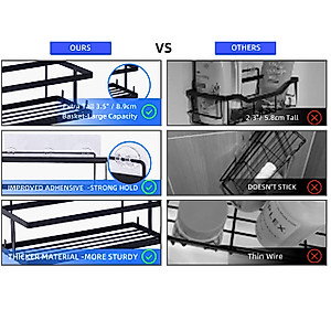 Comelyjewel 6 Pack Bathroom Adhesive Shower Shelves for Tile Wall Toiletry Kitchen Organizer and Large Capacity Bathtub Essentials Wall Rack Suction Shower Caddy for Inside Shower Storage