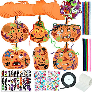 485Pcs Halloween Crafts for Kids Foam Pumpkins for Crafts DIY Pumpkin Decorating 30 Kits Pumpkin Stickers Halloween Arts and Crafts for Kids Fall Halloween Activities Decorations Party Favors Supplies