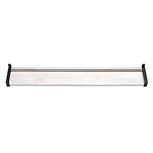 InPlace Shelving, 9602116E, Wall Mounted Real Wood Industrial Bracket Ledge, 36 Inch x 5 Inch x 2.75 Inch, Distressed White
