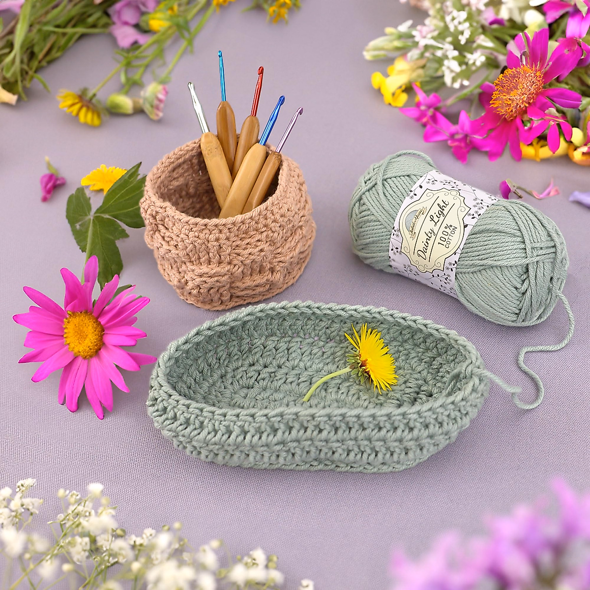 JubileeYarn Dainty Light Yarn - Worsted Weight Cotton - 100g/Skein - 4029 Navy - 2 Skeins