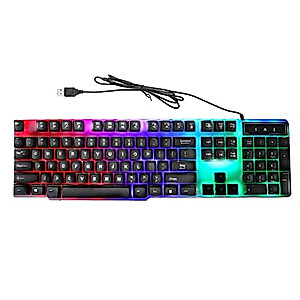 Gaming Keyboard Mouse Combo, Comfortable Touch Cool Appearance Backlight Keyboard Mouse Set ABS 104 Key for Office