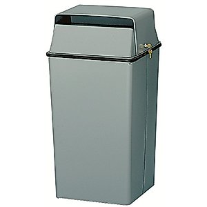 Witt Industries 008LSL Confidential Waste Receptacle, Steel, 36 gal, Slate