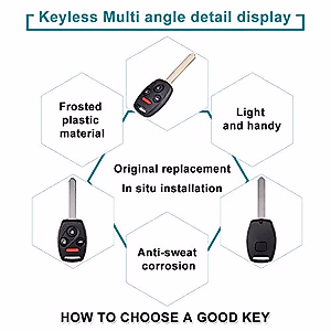 SELEAD 2pcs Flip Key Fob Keyless Entry Remote fit for 2004-2012 for Honda for CR-V for Accord Antitheft Keyless Entry Systems 35111-SHJ-305 4 Buttons