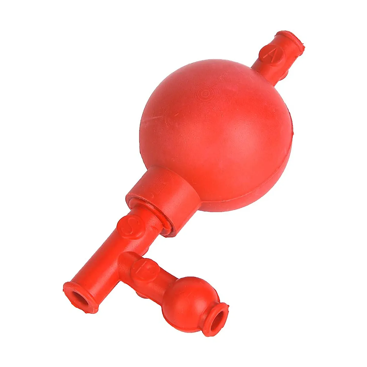 Pipetting Ball Quantitative Suction Bulb Rubber Pipette Filler Lab Suction Ball Pipette Lab Pipette Filler Bulb with 3 Openings Red