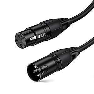 CableCreation XLR Microphone Cable, 6 FT XLR Male to XLR Female Balanced 3 PIN Mic Cables, Black